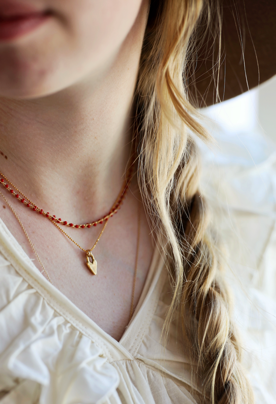 Red Dot Gold Filled Necklace | Honey + Ice